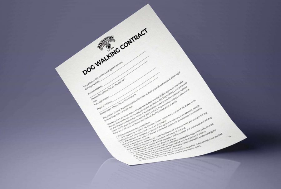 Free Dog Walking Contract Template Copy Edit And Print 
